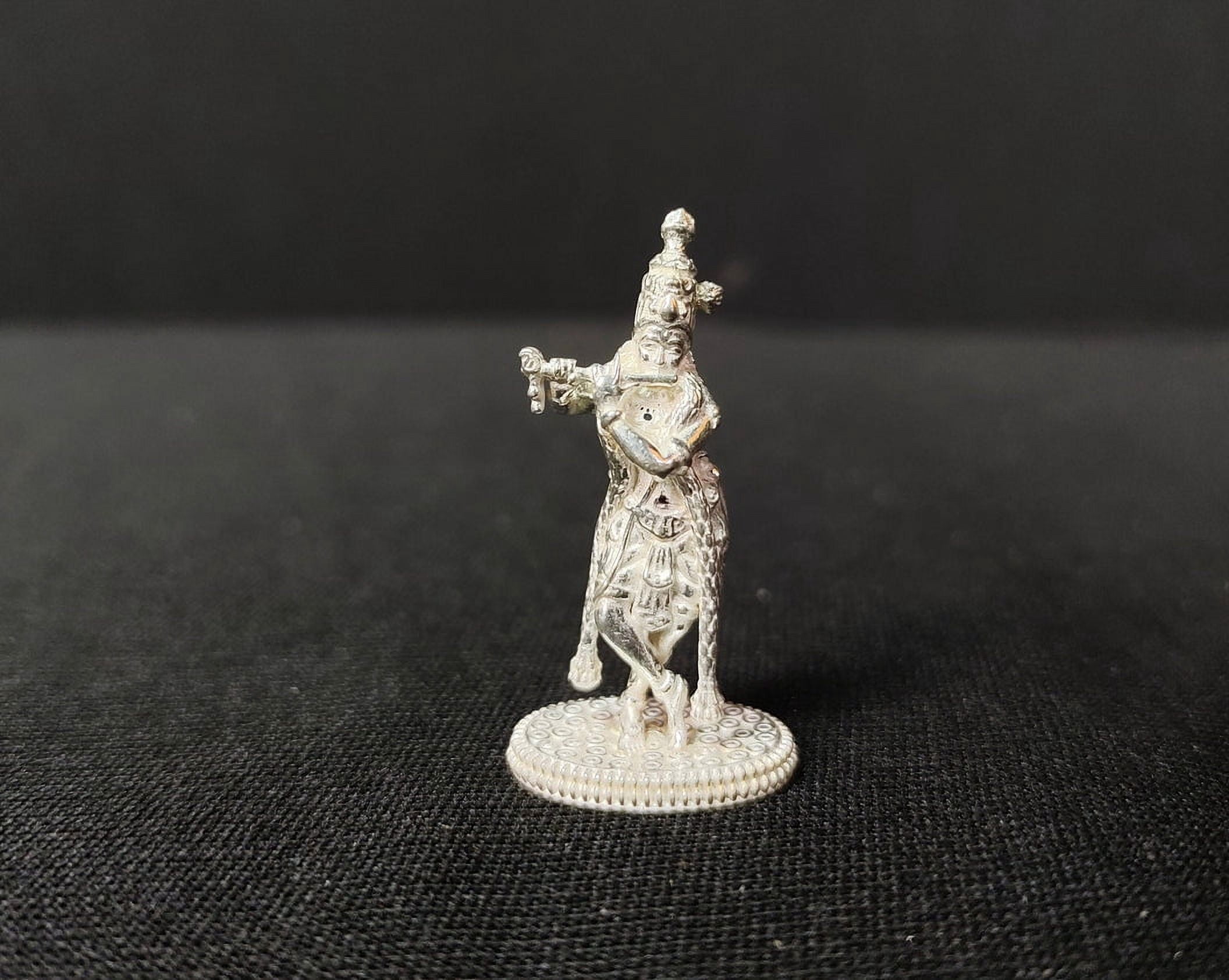 Pure Silver Krishna Idol, Krishna in Pure Silver for Home Temple ...