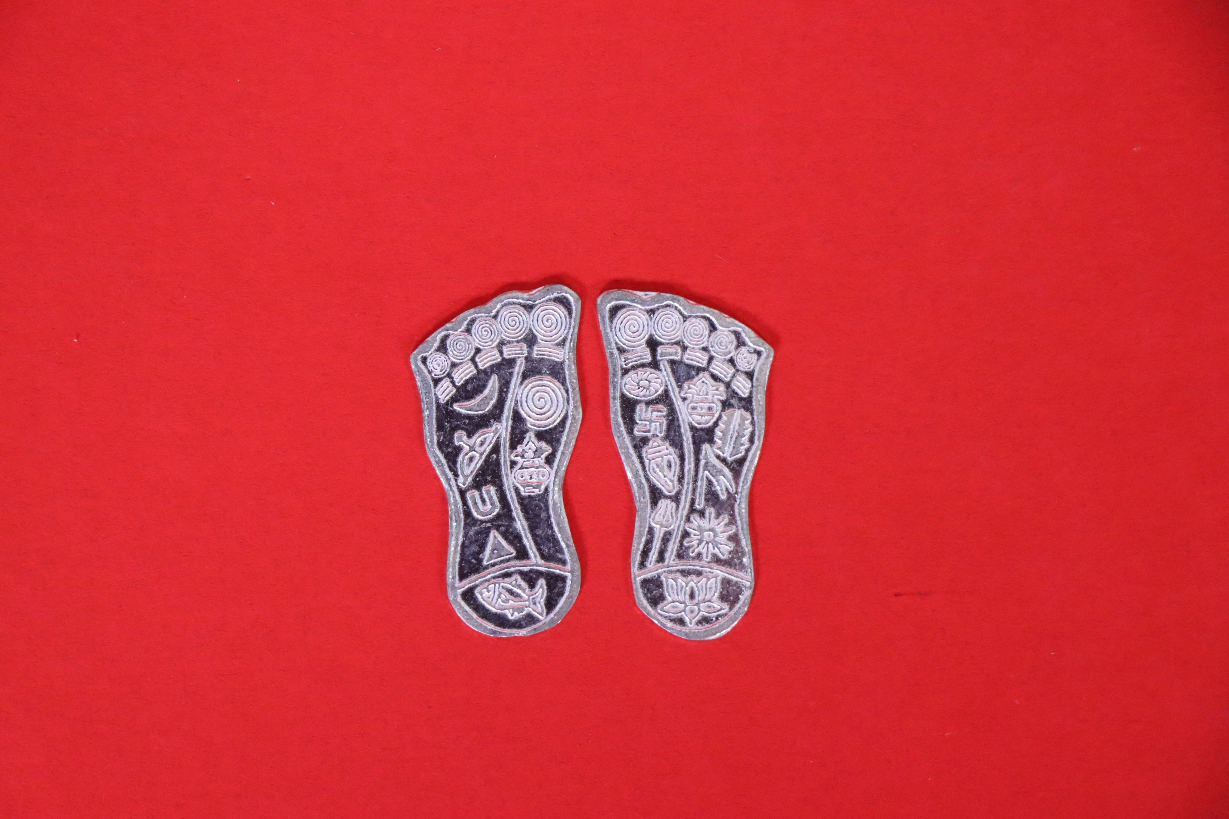 Pure Silver Laxmi Paduka, Silver Goddess Laxmi Charan Paduka for Home ...