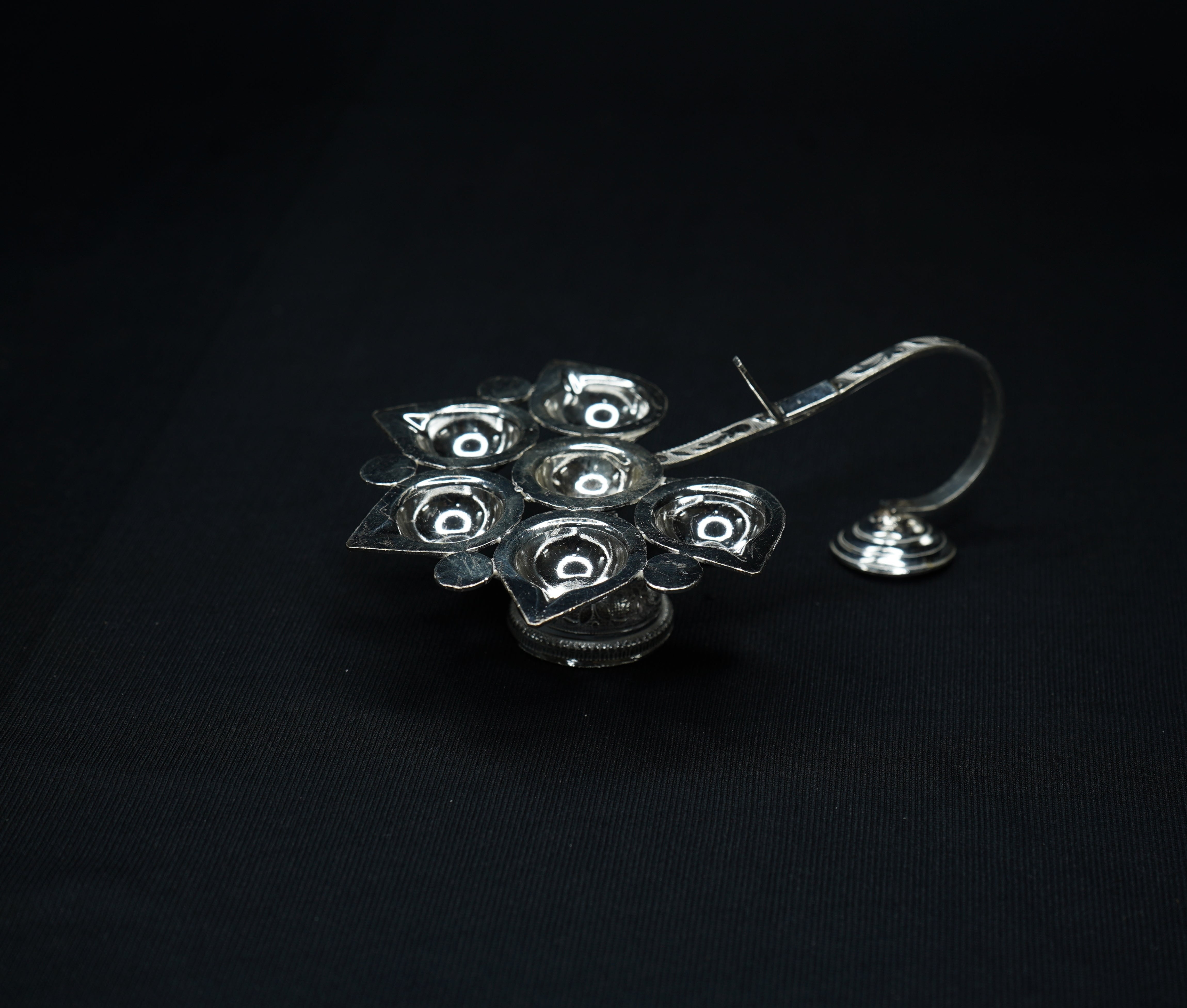 Pure Silver Panchaharathi 53g, Panchaharathi Temple Pooja, Arathi ...