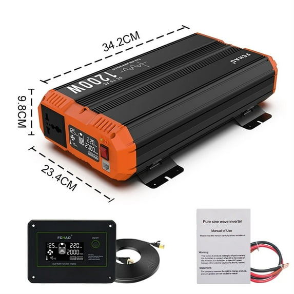 Pure Sine Wave 3000W Inverter DC To AC 50HZ Power Converter LCD Display ...