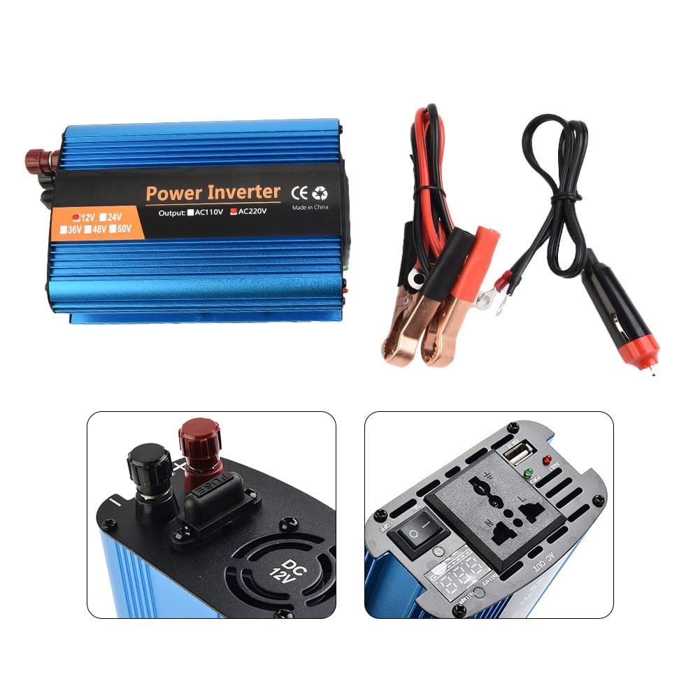Pure Sine Wave Car Inverter DC 12V/24V To AC 220V 4000W Portable Power ...