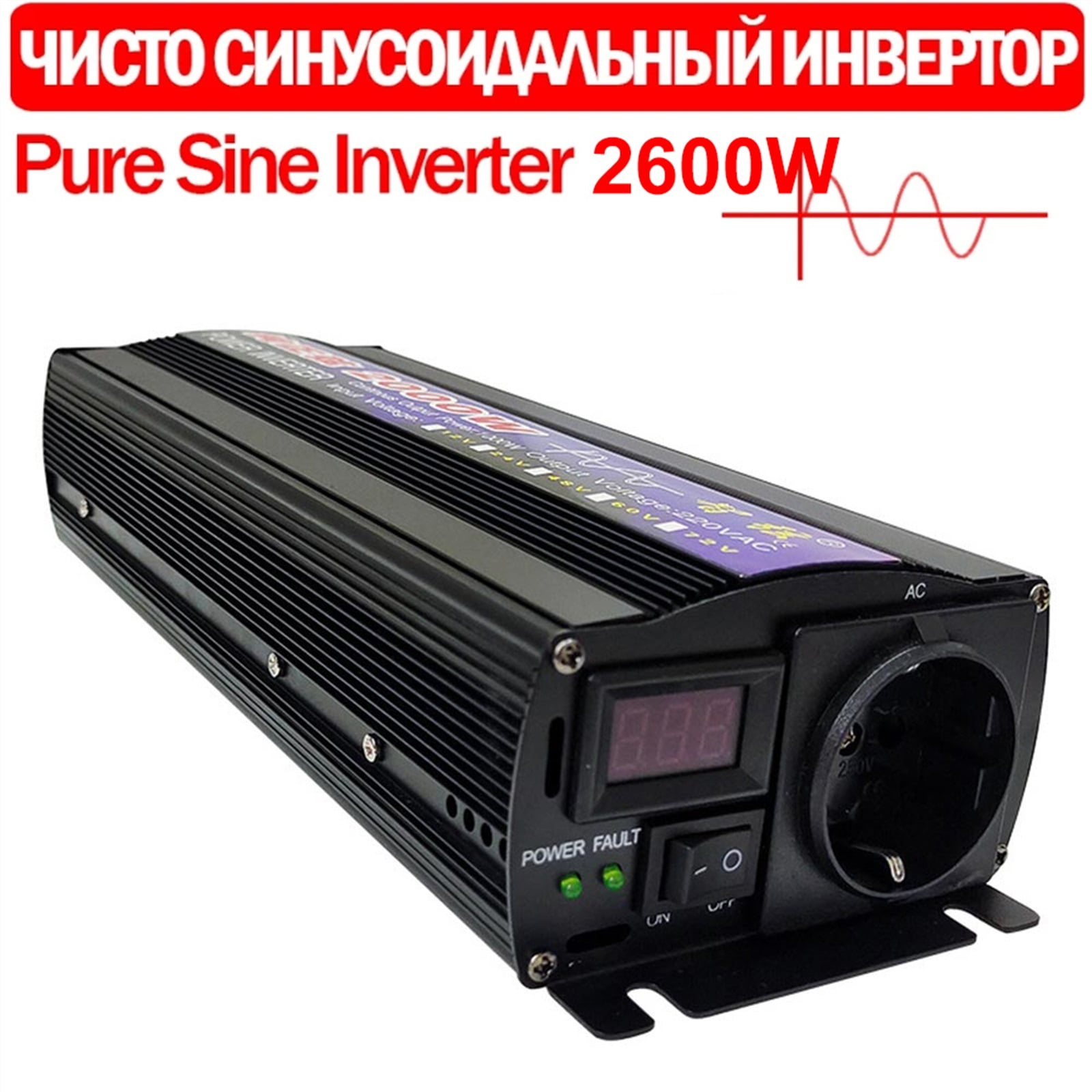 Pure Sine Wave Inverter 1000W 2000W 2600W Power DC 12V 24V To AC 110 ...