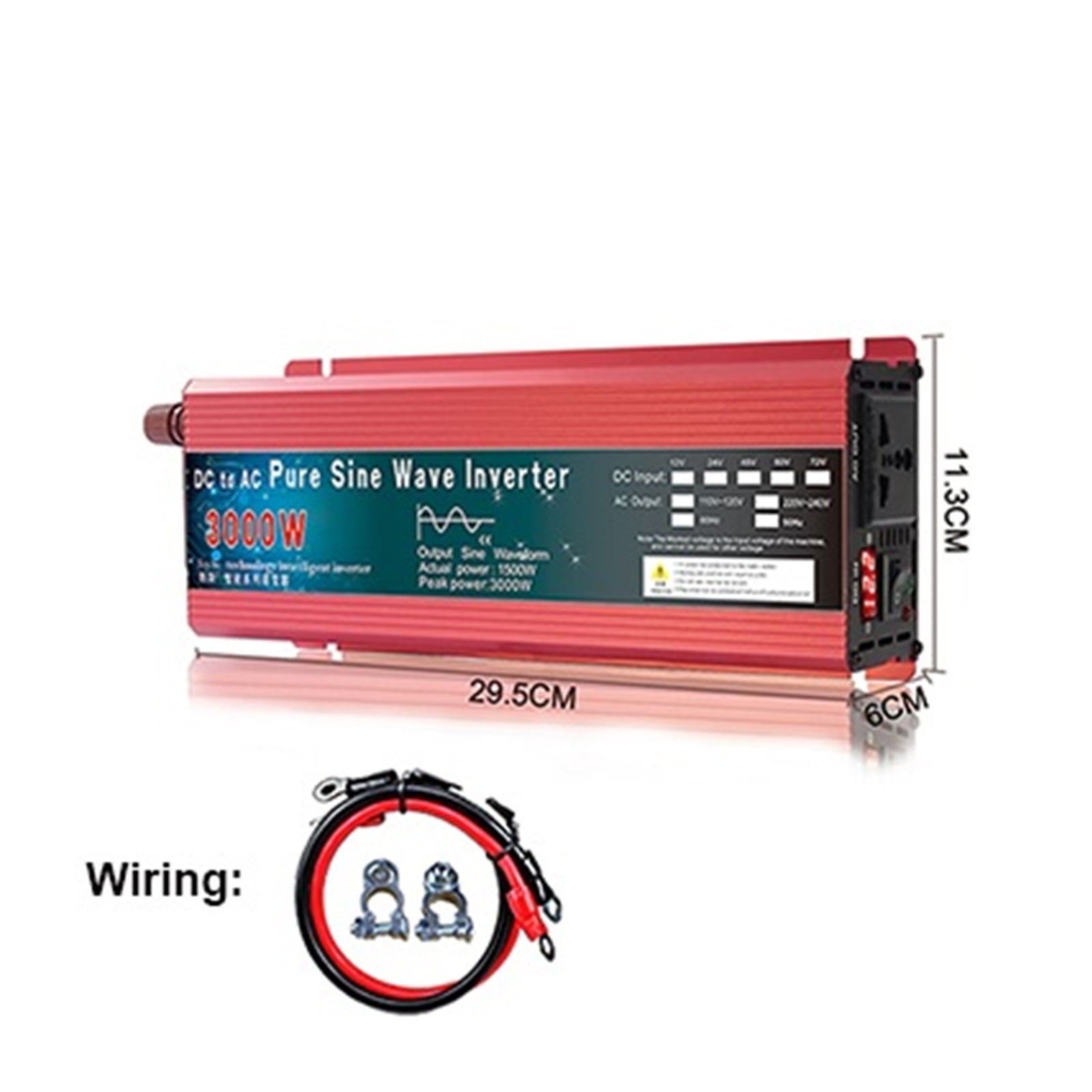 Pure Sine Wave Inverter 12V 24V 220 110 1000W 1600W 2000W 3000W Power ...