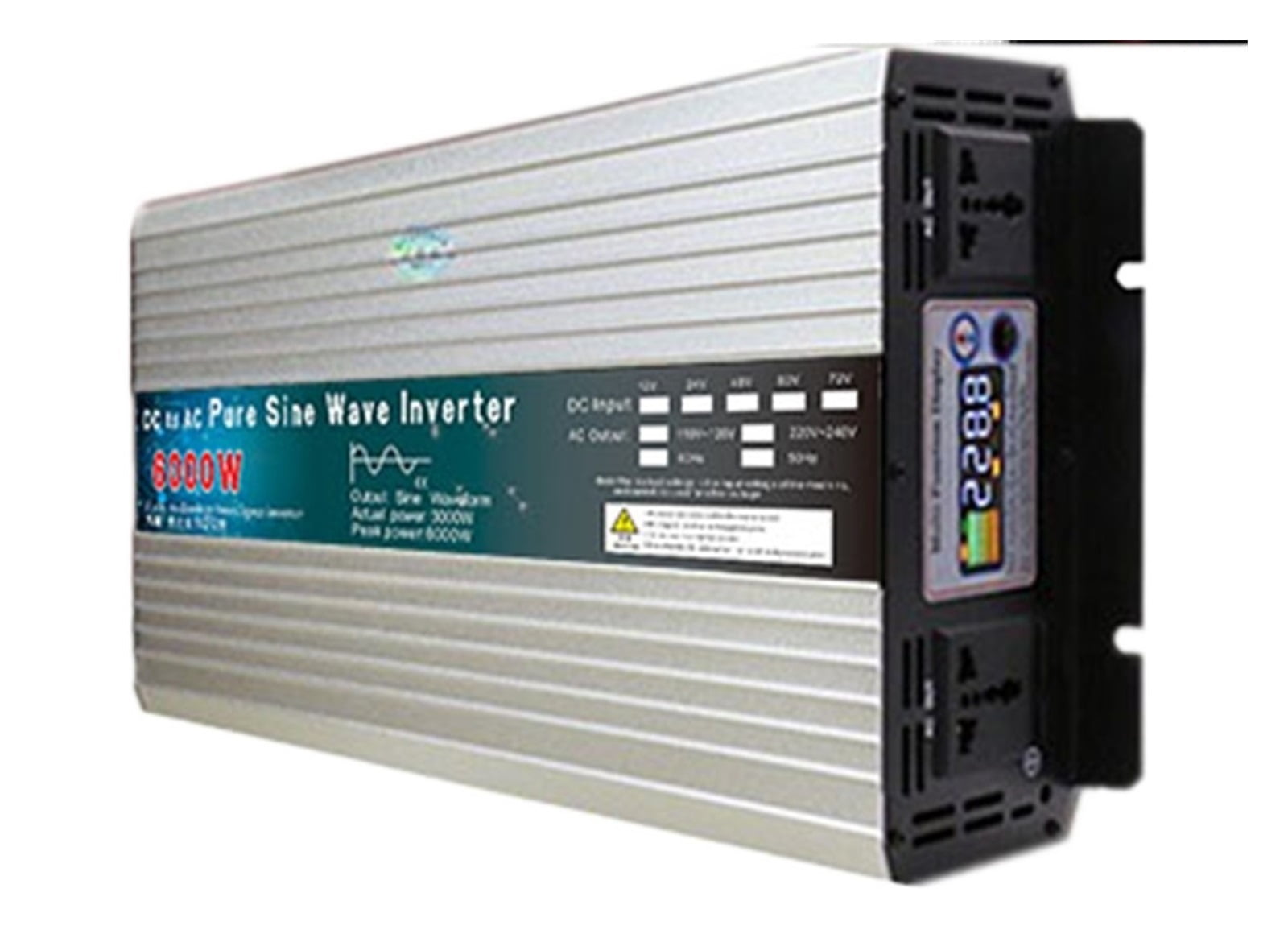 Pure Sine Wave Inverter 12V/24V/48V/60V To 110 220 6000W 8000W Voltage ...