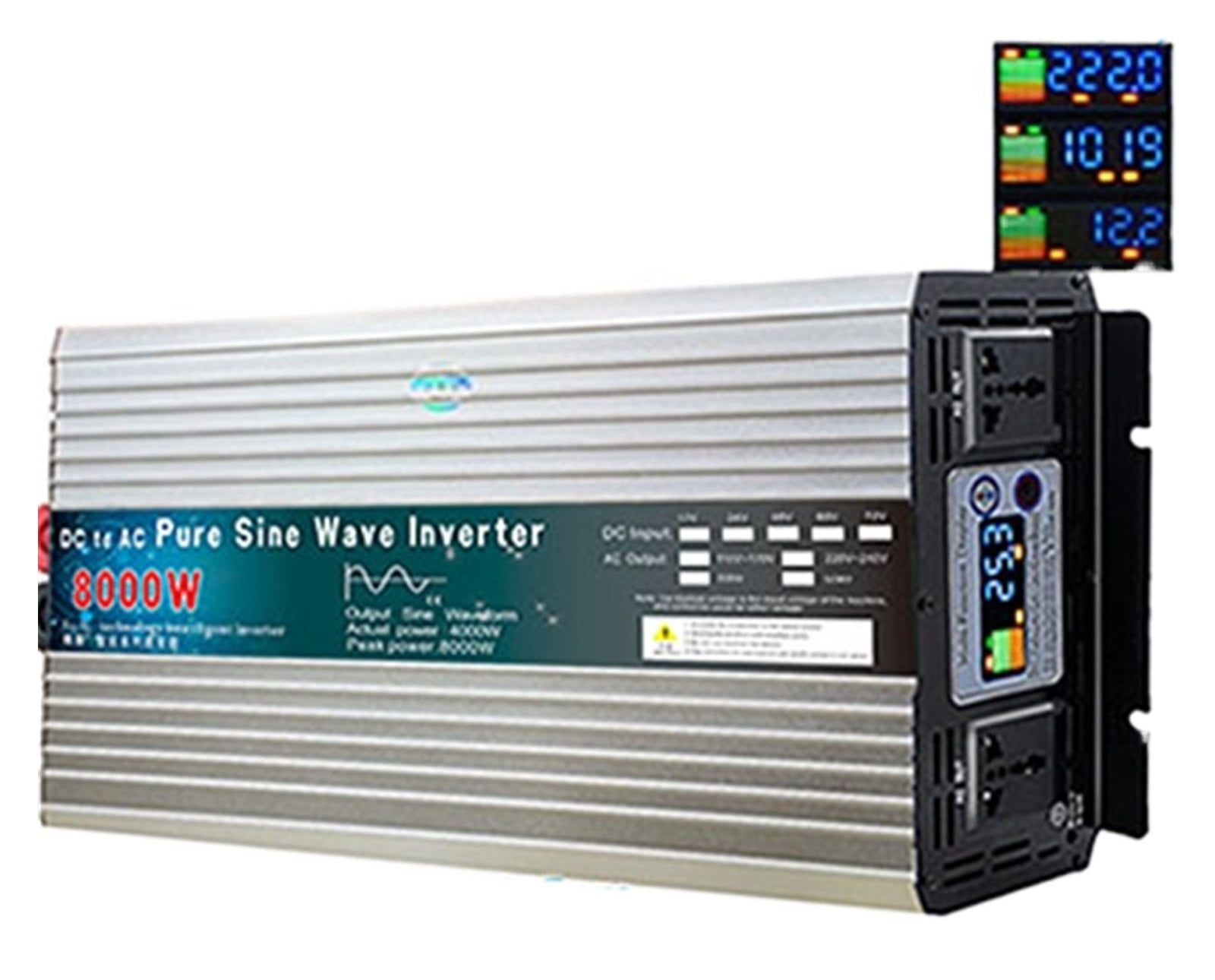 Pure Sine Wave Inverter 12V/24V/48V/60V To 110 220 6000W 8000W Voltage Transformer Converter ...