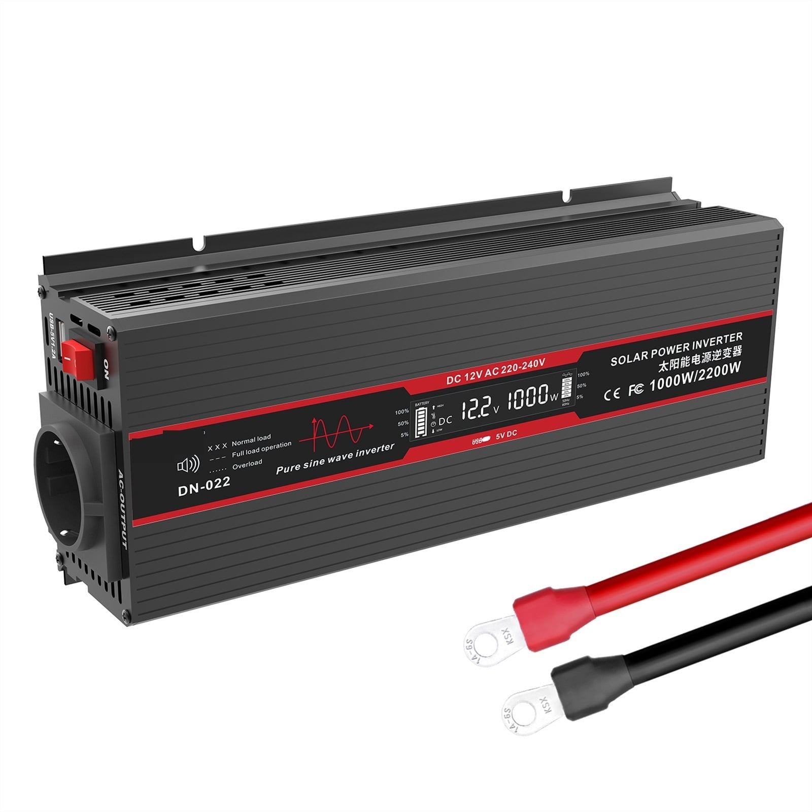 Pure Sine Wave Inverter 2200W DC 12V to AC 220 230 Power Inverter ...