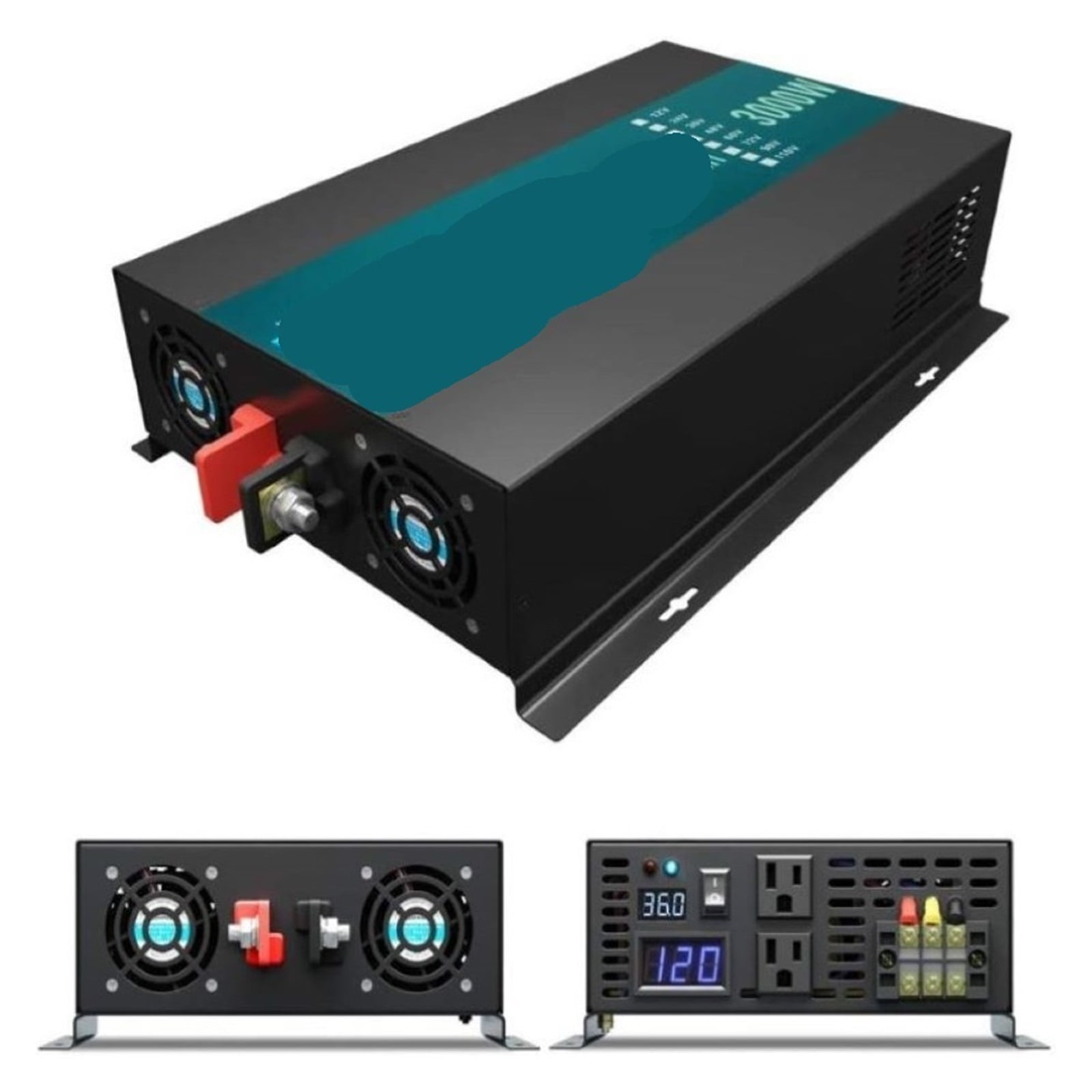 Pure Sine Wave Inverter 3000W 24V Solar Panel Generator Power Supply ...