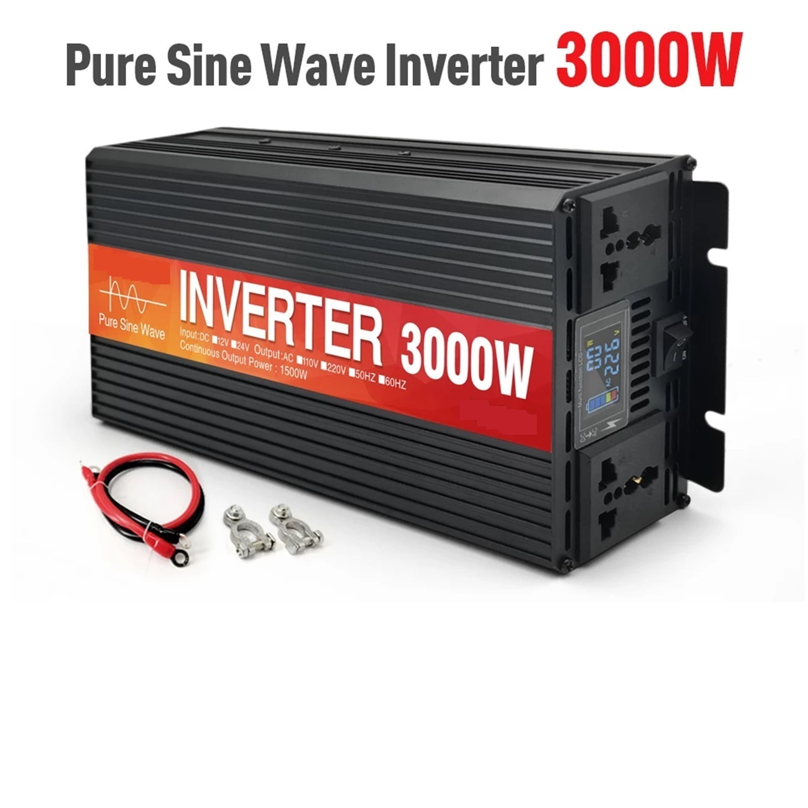 Pure Sine Wave Inverter 5000W 4000W 3000W LCD Display DC 12V/24V To AC ...