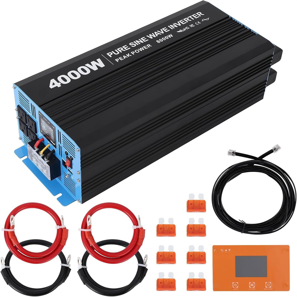 Pure Sine Wave Inverter for Home, RV, Truck, 12V DC to AC 120V DC Solar ...