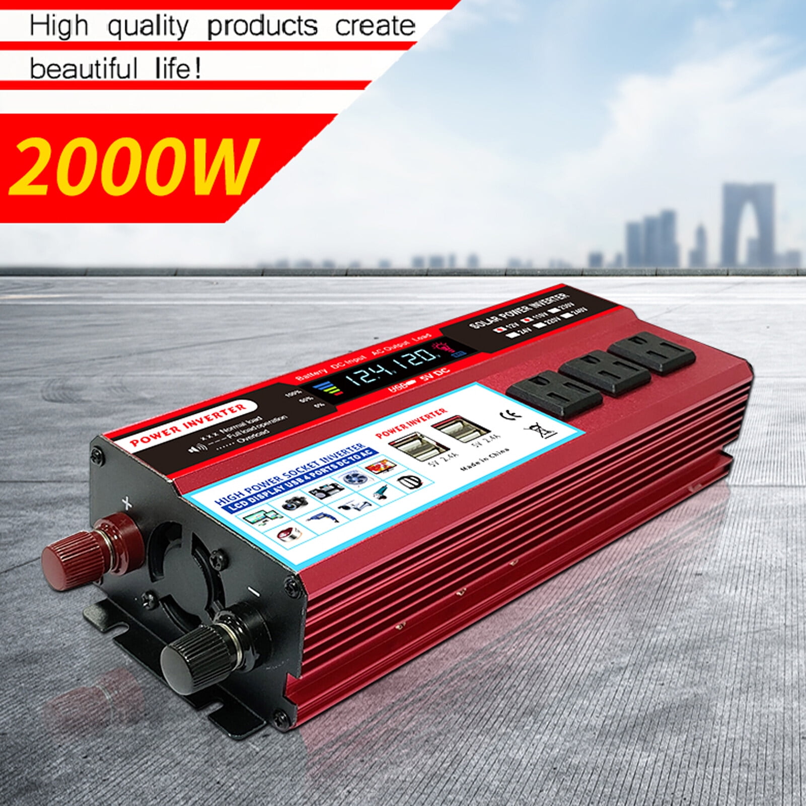 Pure Sine Wave Inverter Solar Power Inverter High Efficiency Home Car ...