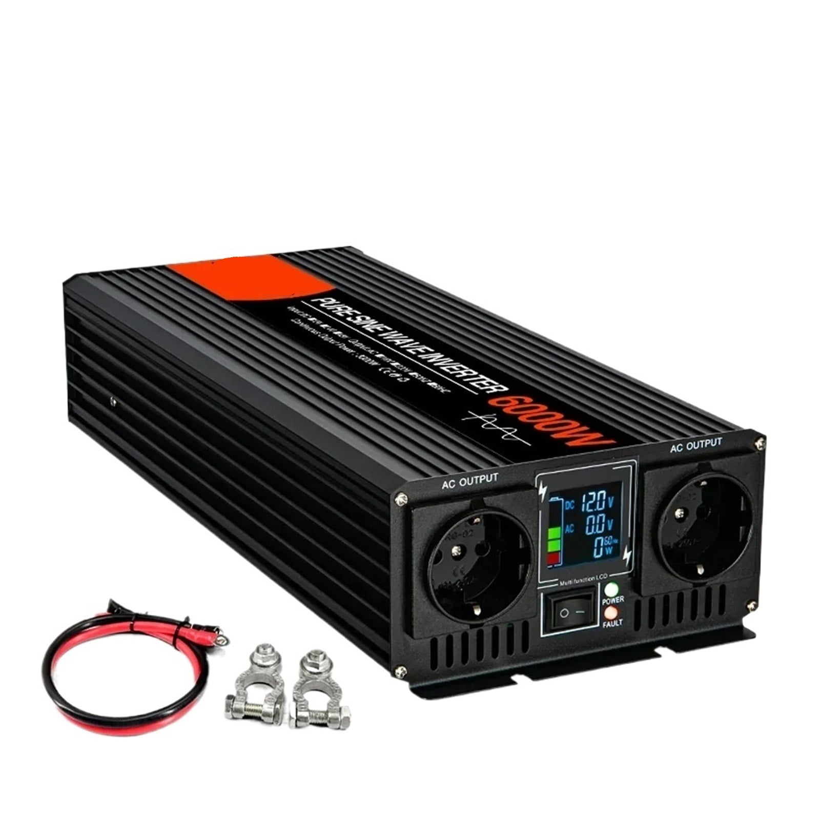 Pure Sine Wave Inverters 4000W 5000W 6000W Double Socket Car Inverter DC To AC Voltage ...