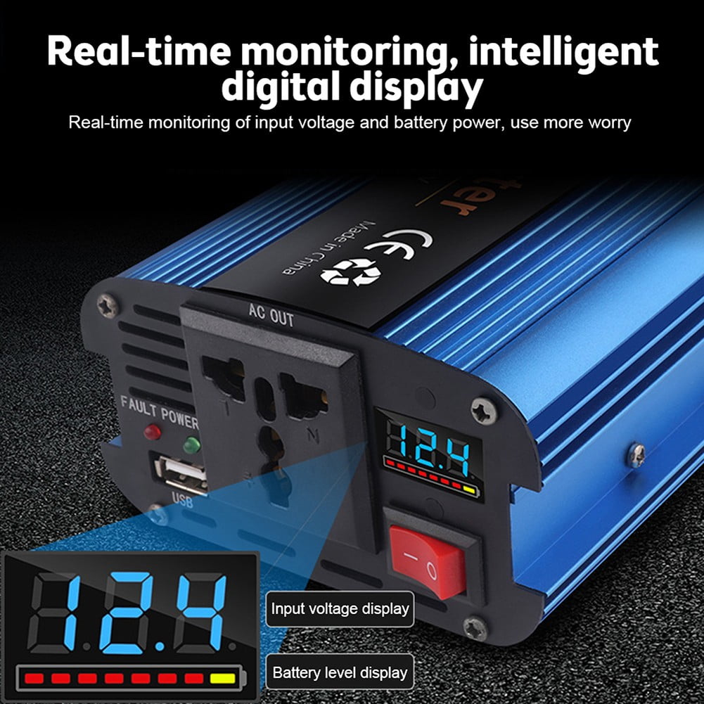 Pure Sine Wave Power Inverter 2000W Dc 12V To Ac 220V 2 Usb 2 Sockets ...
