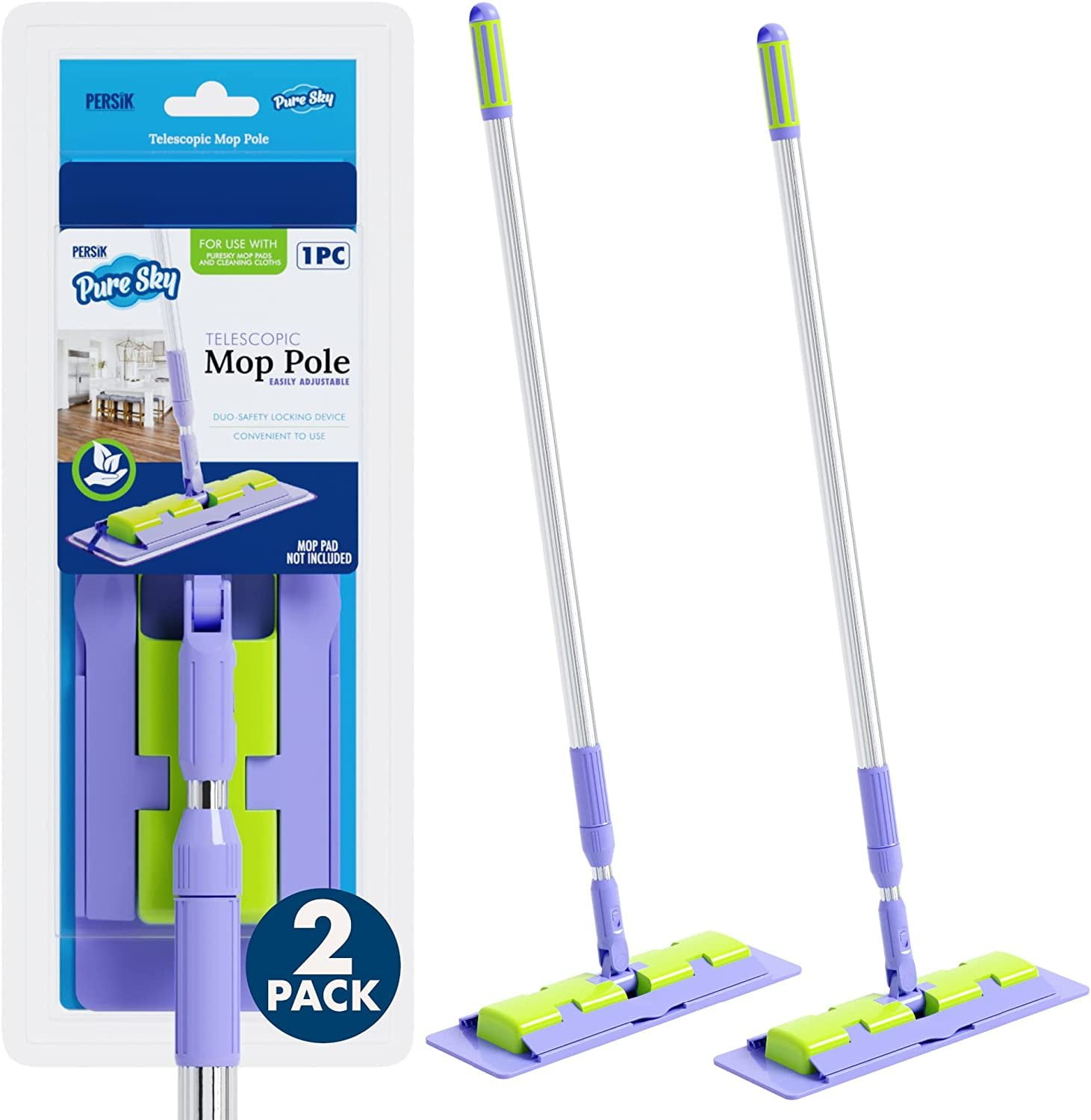 Pure-Sky ULTRA Microfiber Floor Mop - Pack of 2 - Deep Clean Damp Mop ...