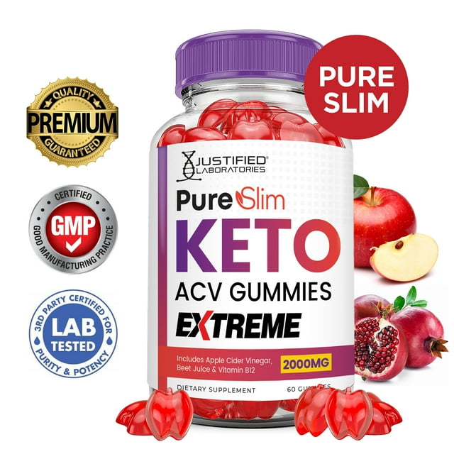 Pure Slim Keto Extreme ACV Gummies 2000mg Dietary Supplement 60 Gummys ...