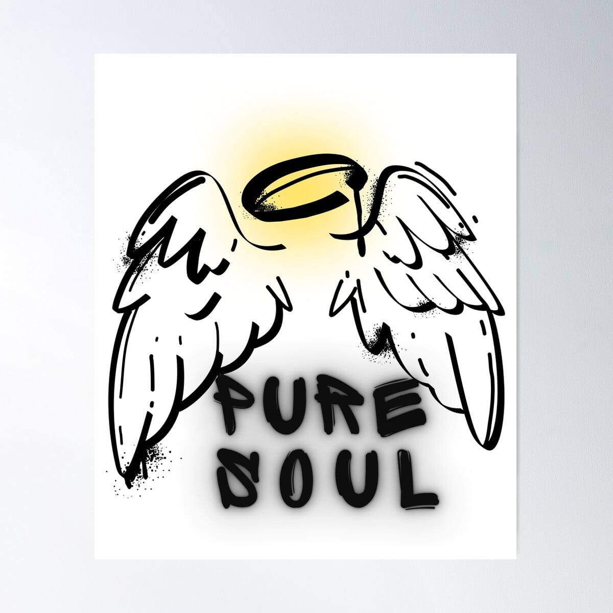Pure Soul Angel Wings Spiritual Positive Energy Love Poster Wall Art ...