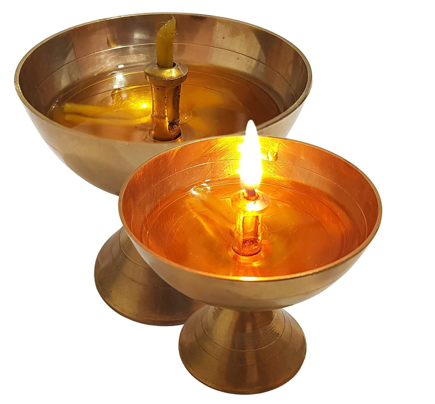 Pure Source India Brass Akhand Diya 25 Inch Golden - Walmart.com