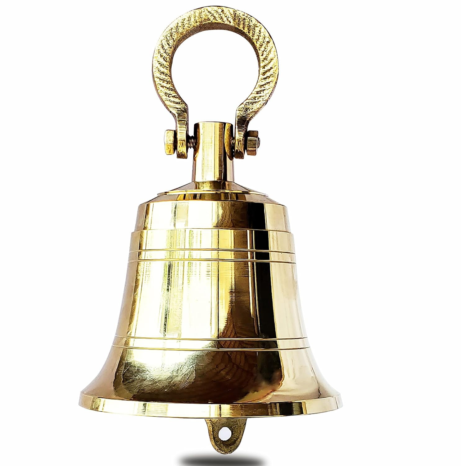 Pure Source India Brass Bell Temple Ghanta Pooja Bell 2 KG Gold Big ...
