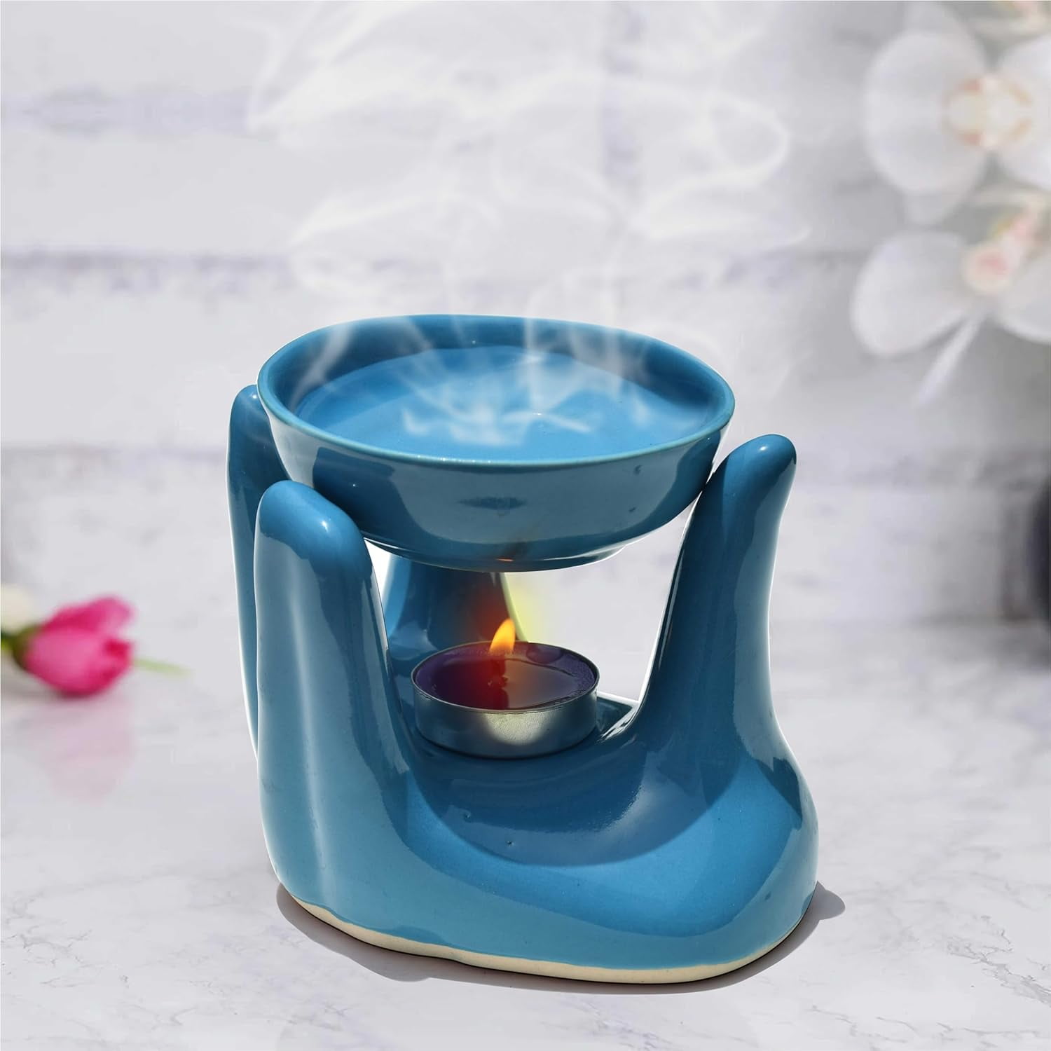Pure Source India Ceramic Hand Type Oil Burner Diffuser for Home Office ...