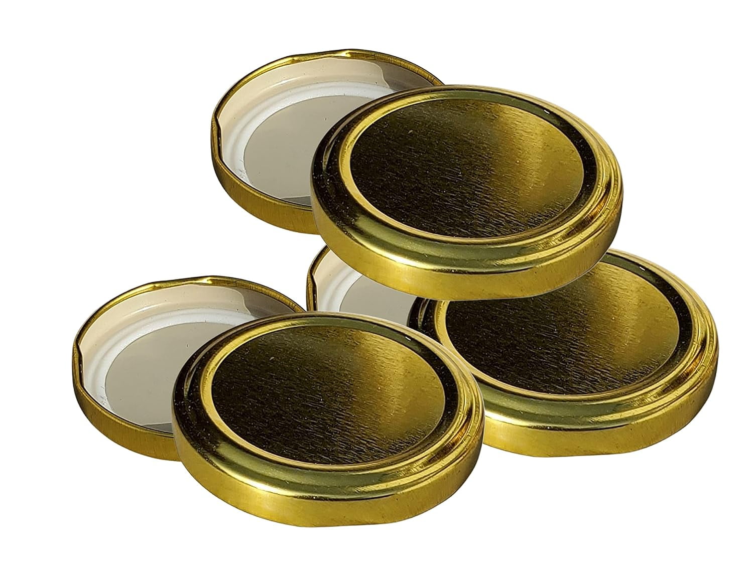 Pure Source India Metal Lug Cap Lid for Glass jar 4 Pieces 42 mm Gold ...