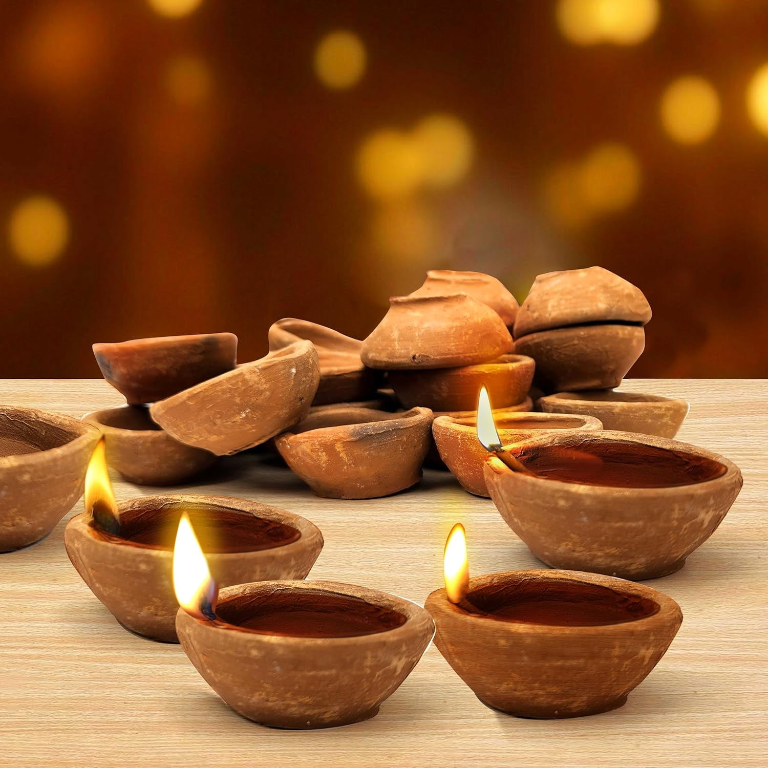 Pure Source India Natural Clay Traditional Diwali Ke Diye Earthen Clay Diya Mitti Ka Diva Diyas ...