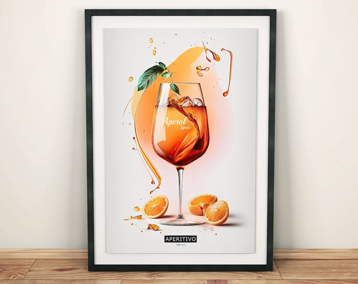 Pure Summer Feeling: Aperol Spritz Cocktail Poster Bright Colors Bar ...