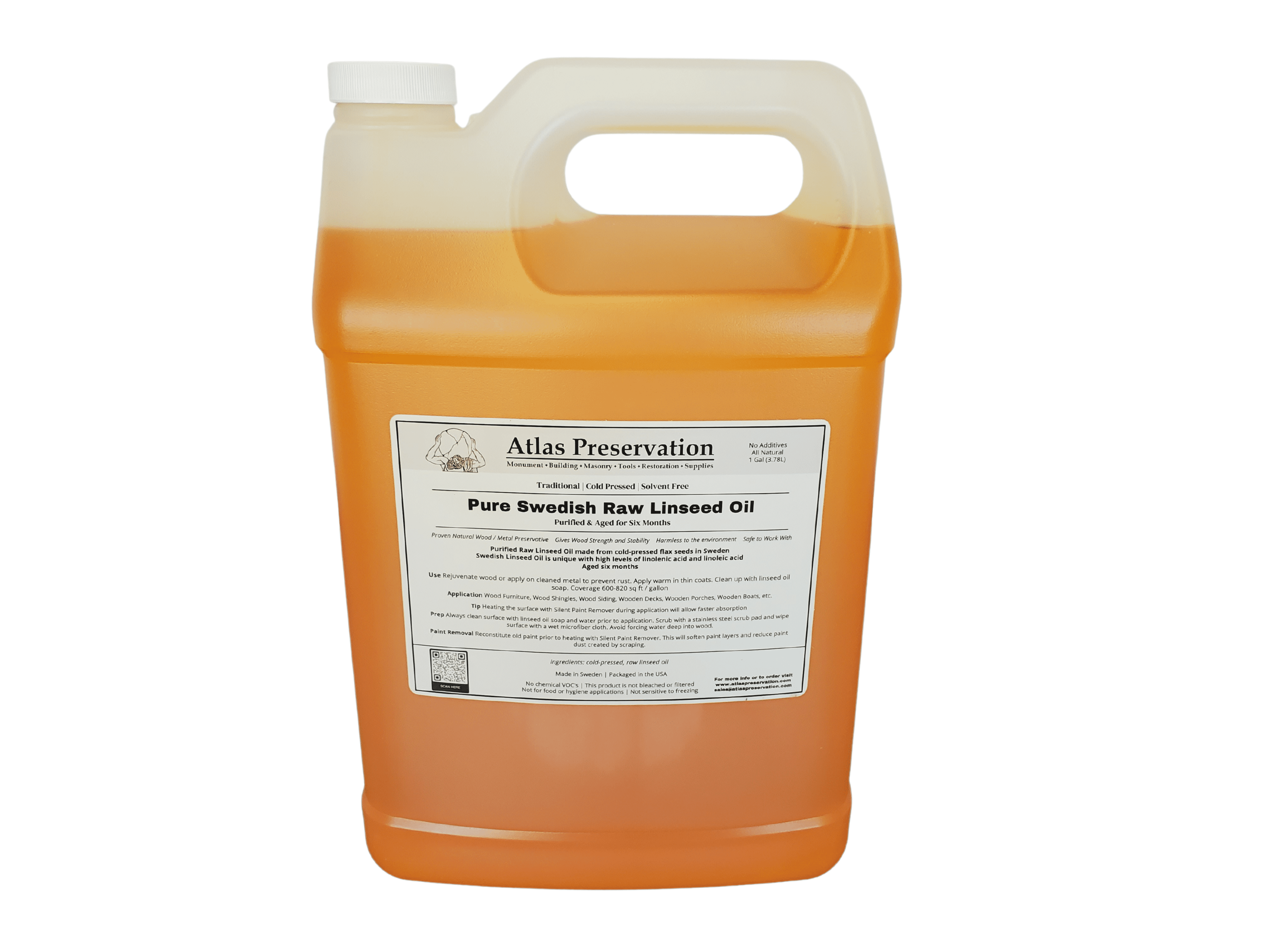 Pure Swedish Raw Linseed Oil - 1 Gallon - Rejuvenate & Nourish Wooden ...