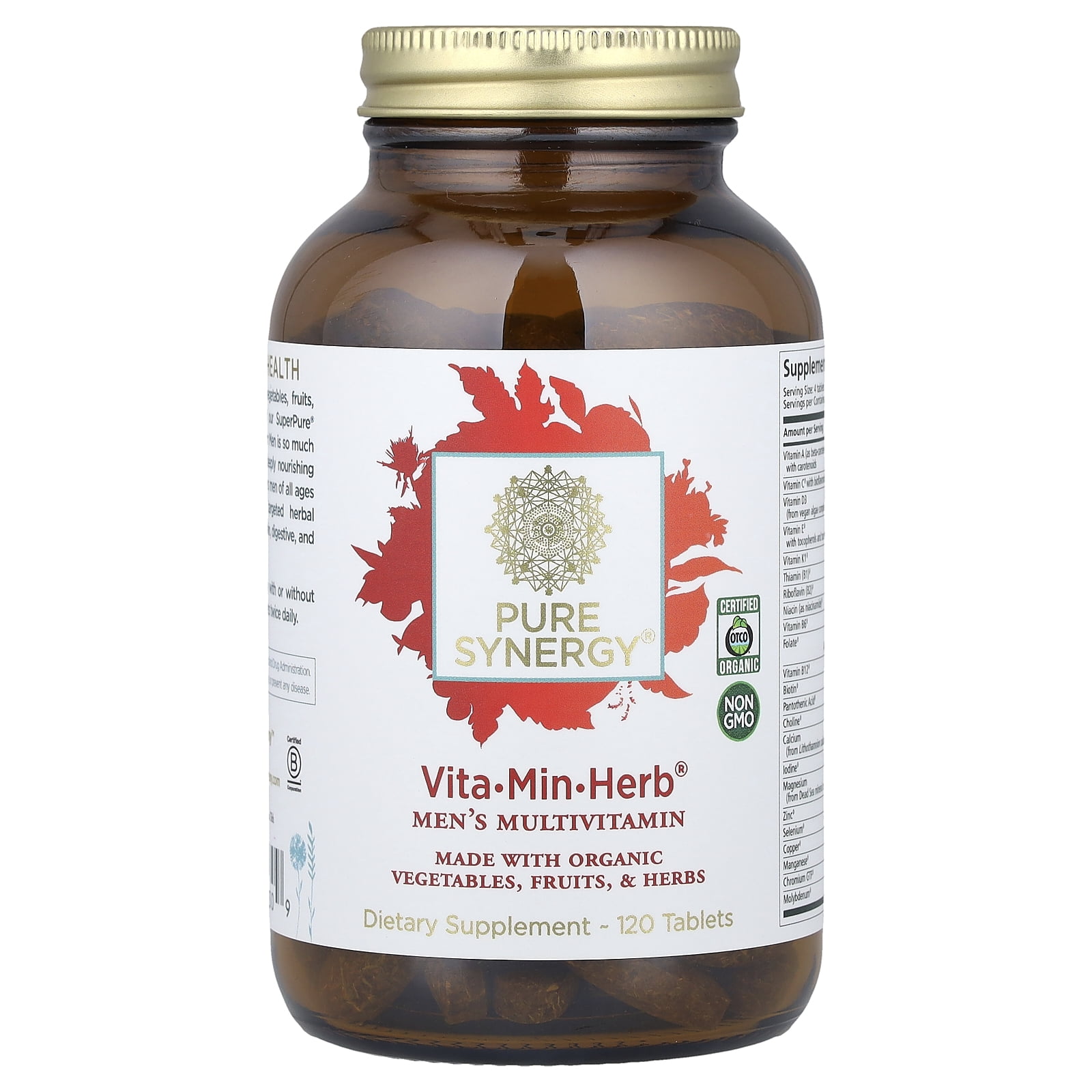 Pure Synergy Vita-Min-Herb®, Men's Multivitamin, 120 Tablets - Walmart.com