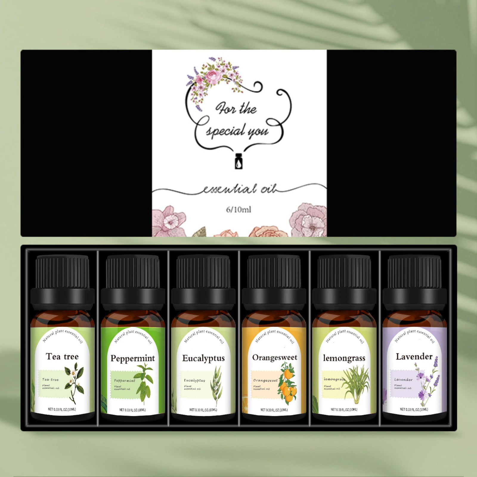 Pure Tea Tree, Peppermint, Eucalyptus, Sweet Orange, Lemongrass And Lavender Essential Oil | 100 ...