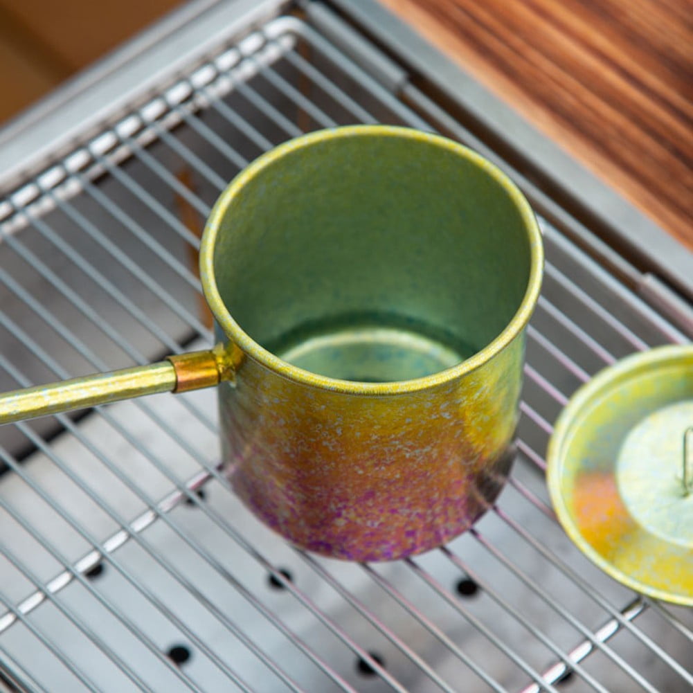 Pure Ti Outdoor Boiling Cup Tea Boiling Tea With Cover Camping Picnic ...