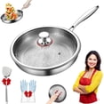 Pure Titanium Frying Pan with Lid, 8-12 Inch, No Coating, Scratch ...
