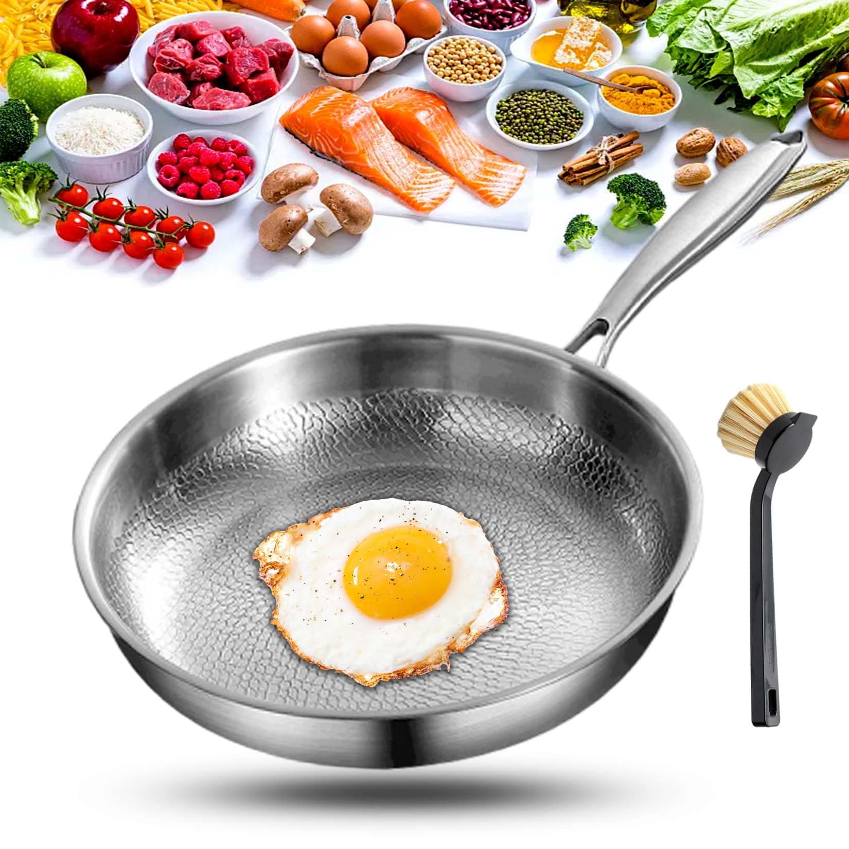 Pure Titanium Hammered Pan Pro, TITAnium Frying Pan for Cooking, Pure ...