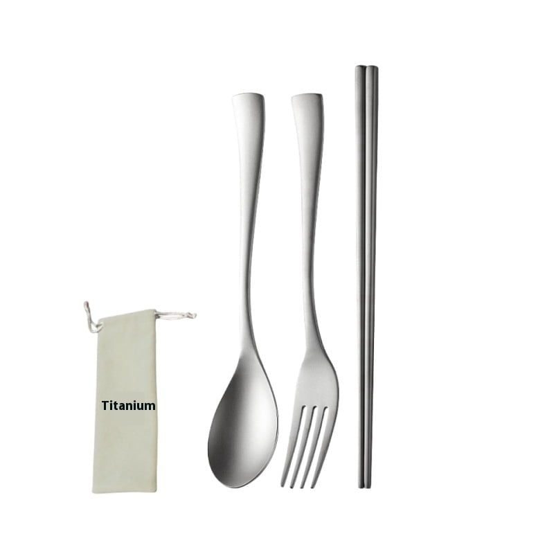 Pure Titanium Multifunctional Cutlery Set, Portable Titanium Cutlery ...