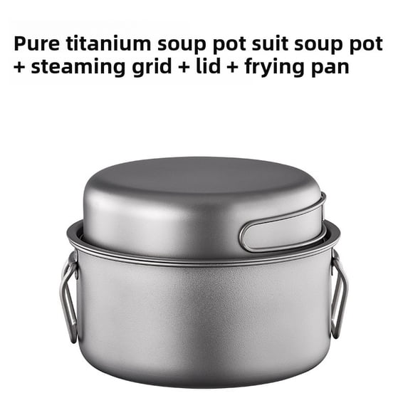 Pure Titanium Outdoor Cookware Set Frying Pan Camping Cooking Set ...