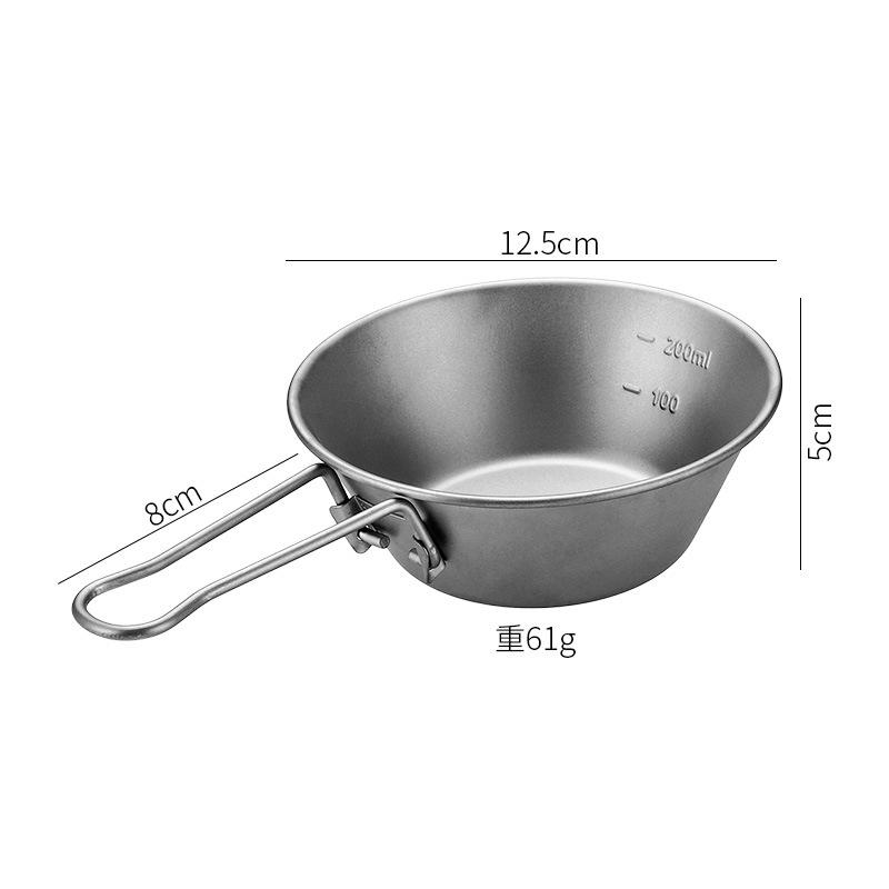Pure Titanium Outdoor Salad Bowl - Portable Folding Bowl for Camping ...