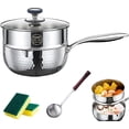 Pure Titanium Saucepan With Lid,No Coating Non Stick Titanium Pot,Dual ...