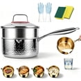 Pure Titanium Saucepan with Lid, Non Stick Scratch-Resistant Cooking ...