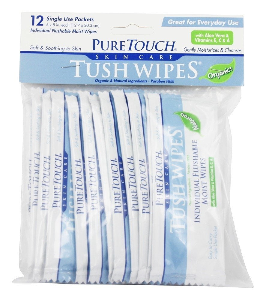 Pure Touch Skin Care Organics Tush Wipes Travel - Walmart.com