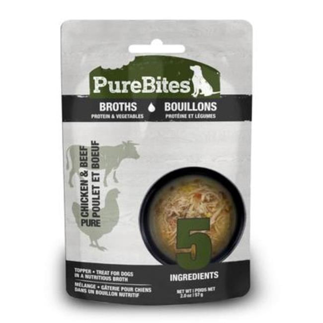 Pure Treats 789174 2 oz Chicken, Beef & Vegetables Broths Dog Treat ...