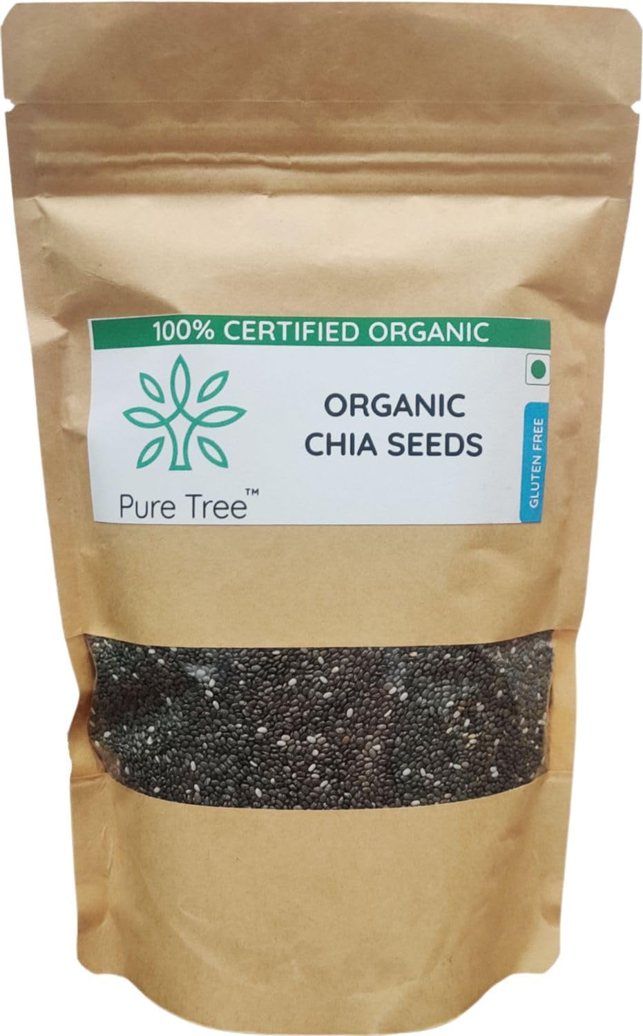 Pure Tree | Certified Organic | Chia Seeds | 900 G | Vegan | Rich ...