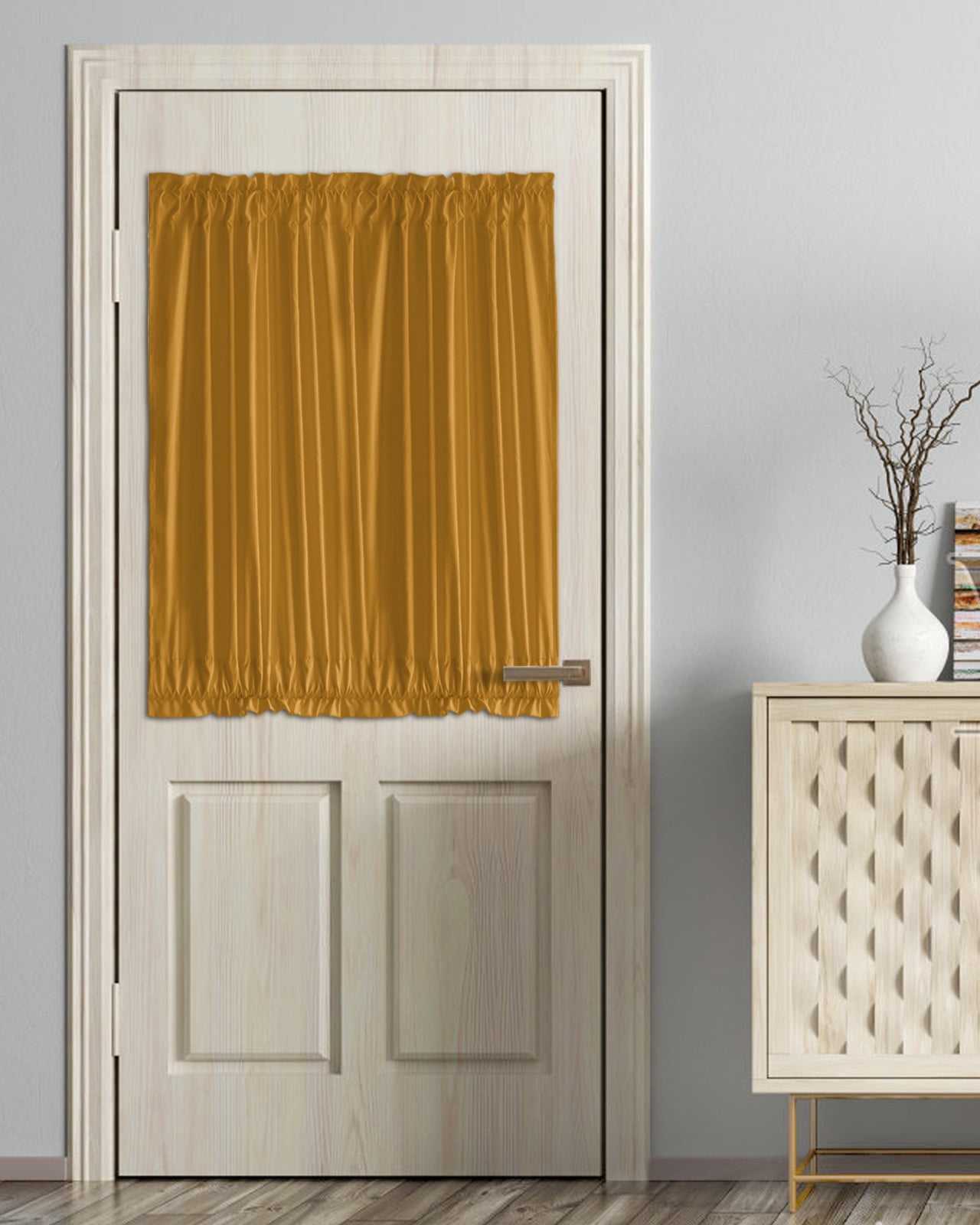 Pure Turmeric Blackout Door Curtains for French, Glass,Front, Back ...