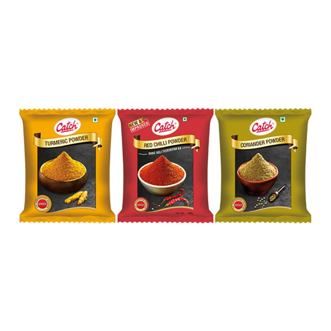 Pure Turmeric + Coriander + Red Chili Powder By Catch 200gm, 7.0 Ounce ...