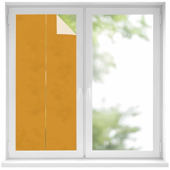 Pure Turmeric Window Privacy Film, Simple Solid Color Static Cling UV ...