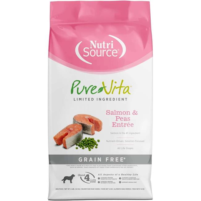 NutriSource PureVita Grain Free All Life Stages Salmon & Peas Entree ...