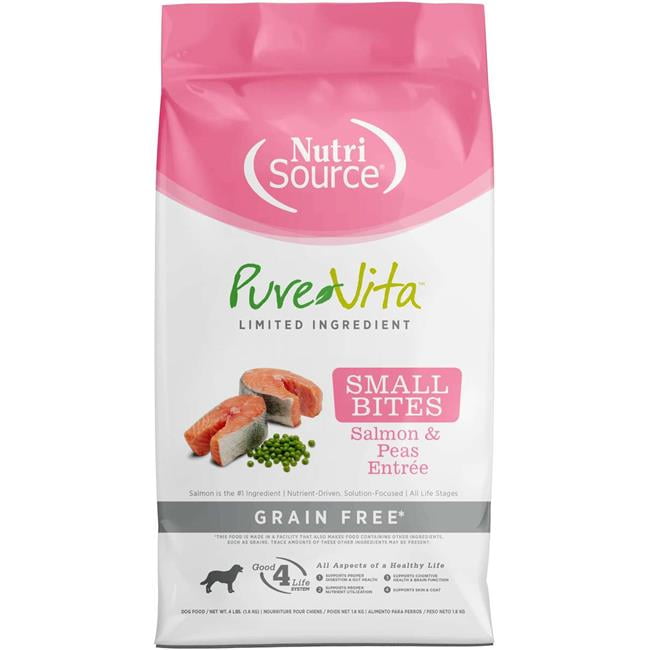 NutriSource PureVita Small Bites Grain Free All Life Stages Salmon ...