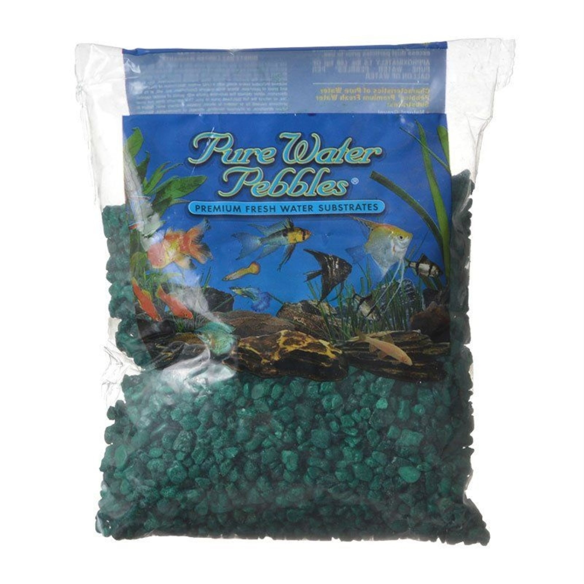 Pure Water Pebbles Aquarium Gravel - Emerald Green - 2 lbs (3.1-6.3 mm ...