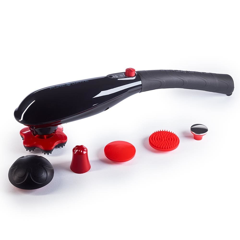 Pure-Wave Cordless Dual Motor Percussion Body & Facial Massager, Black ...
