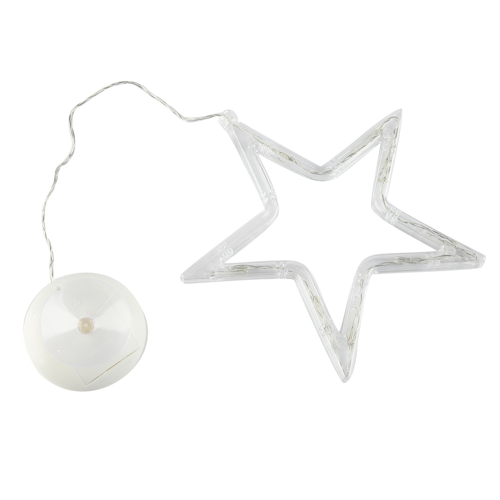 Pure White 8LEDs Copper Wire Battery-Powered Star String Hanging Light ...