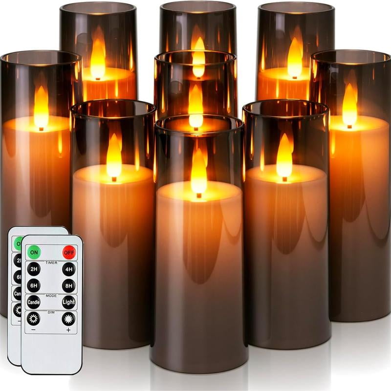 Pure White Acrylic Flameless LED Candles, Battery Operated With Remote ...