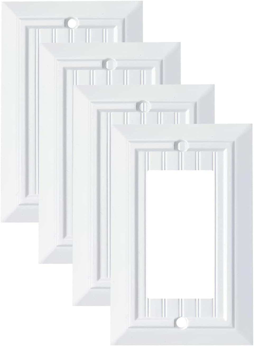 Pure White Classic Beadboard Wall Plates,Light Switch Covers,Electrical ...