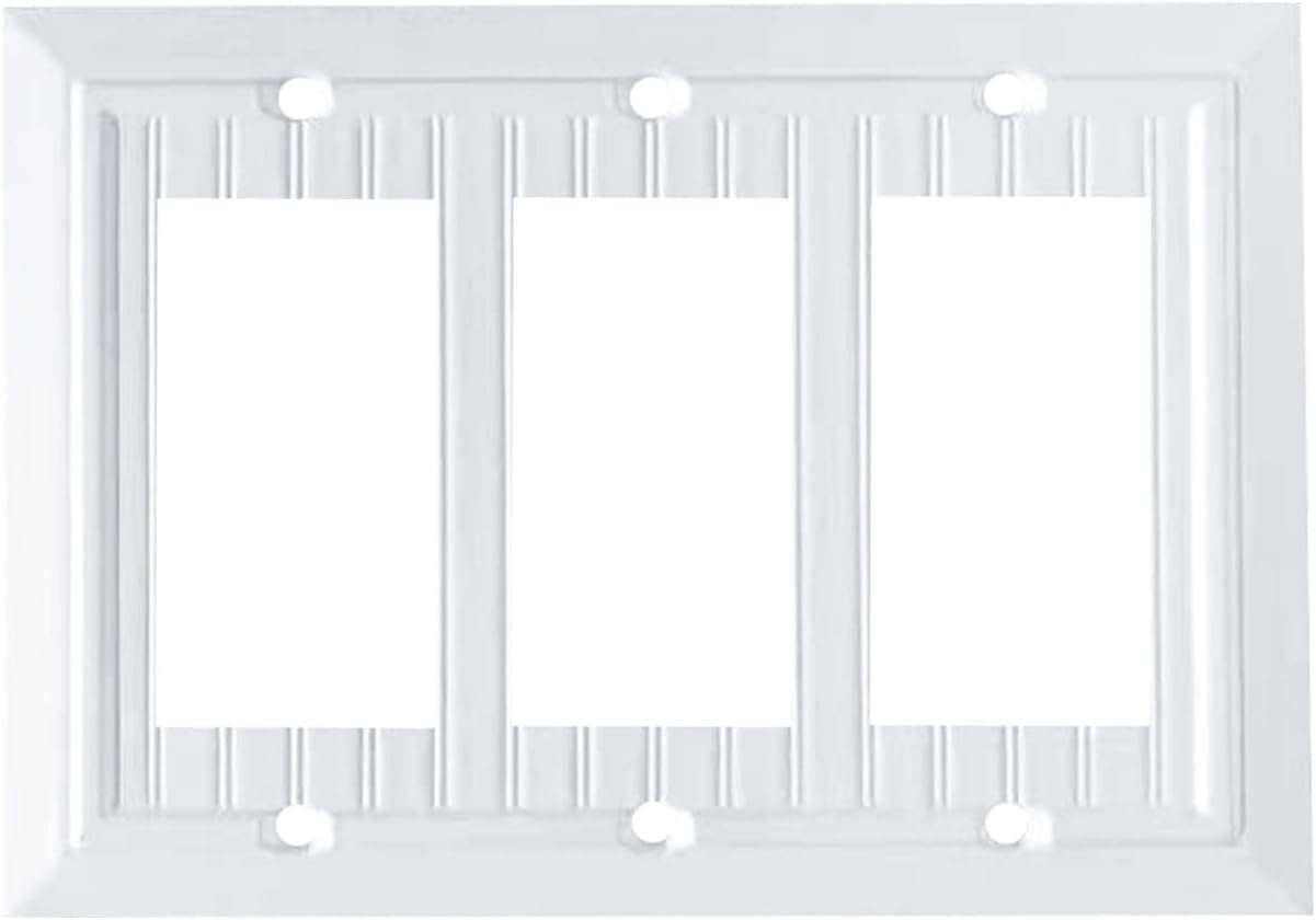 Pure White Classic Beadboard Wall Plates,Light Switch Covers,Electrical ...